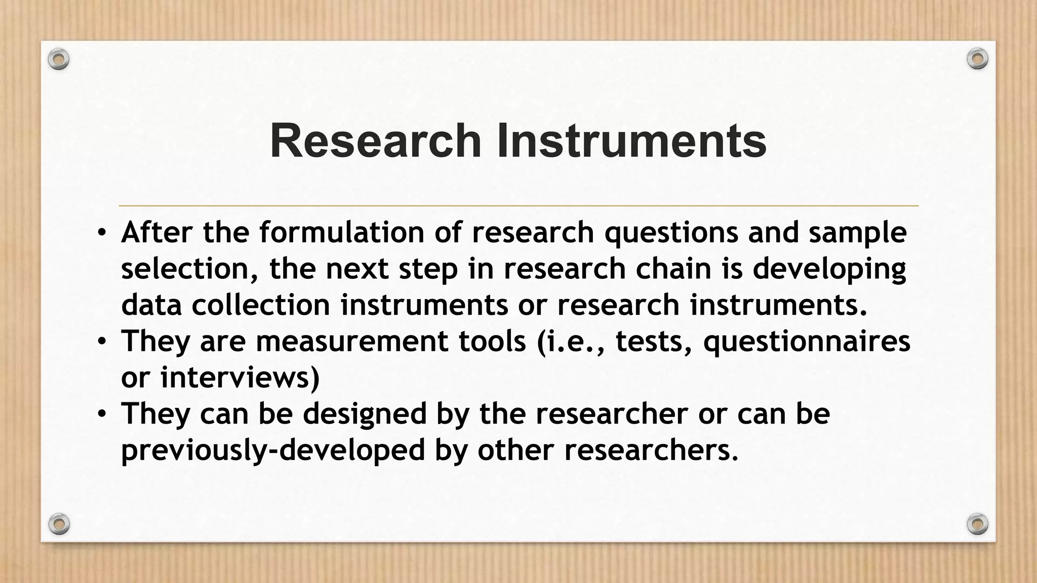 Research instruments | PPTX