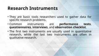 RESEARCH INSTRUMENT, VALIDITY AND RELIABILITY.pptx