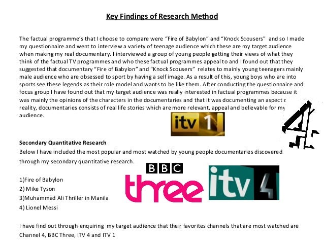 Research into existing output