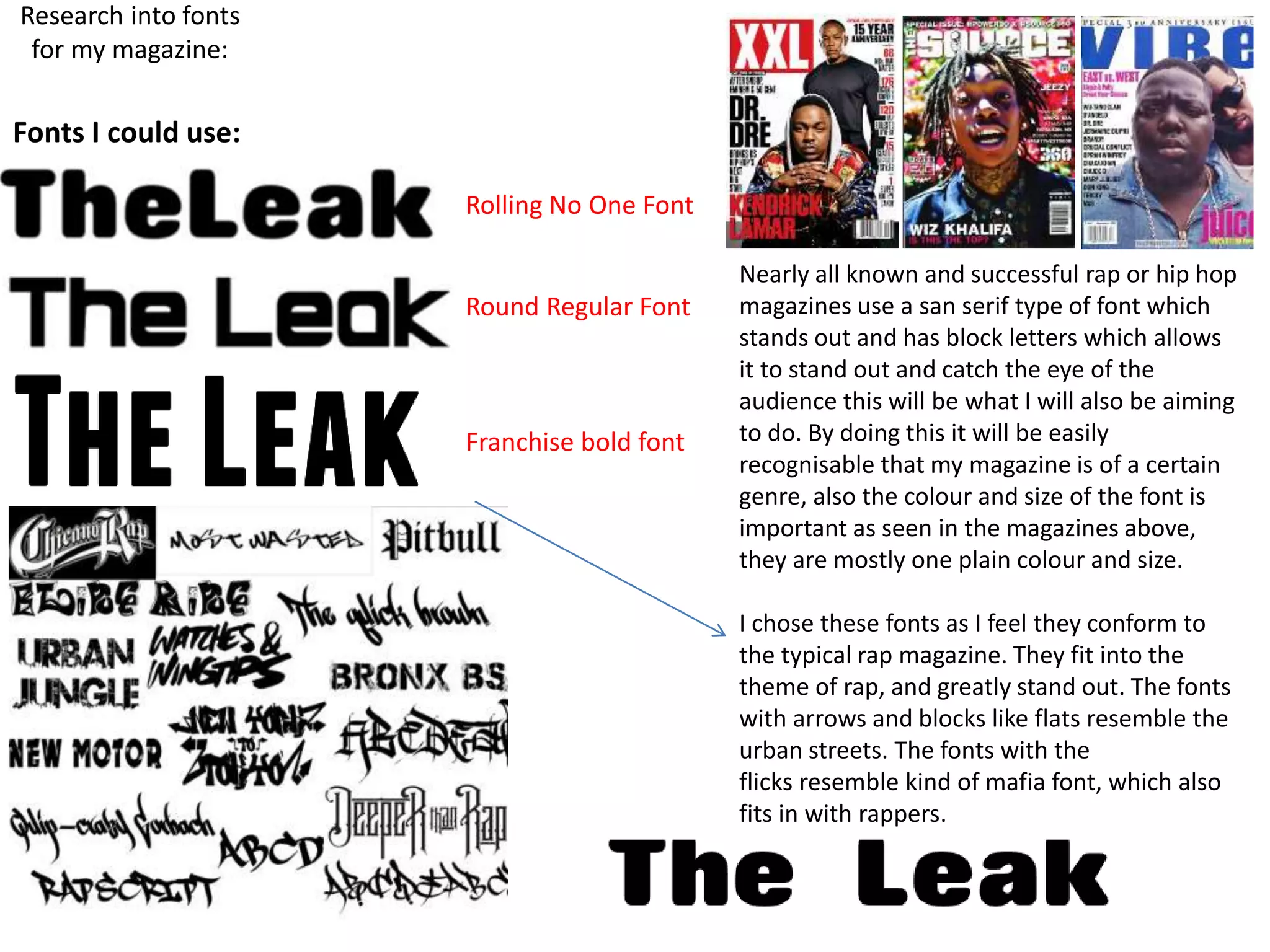 Planning - Research into fonts | PPT