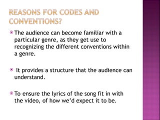 Research into generic conventions my presentation | PPT