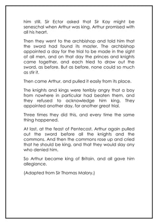 Research Into King Arthur's Story | DOC