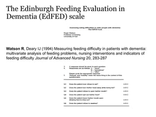 Research into mealtimes and older people with dementia | PPTX