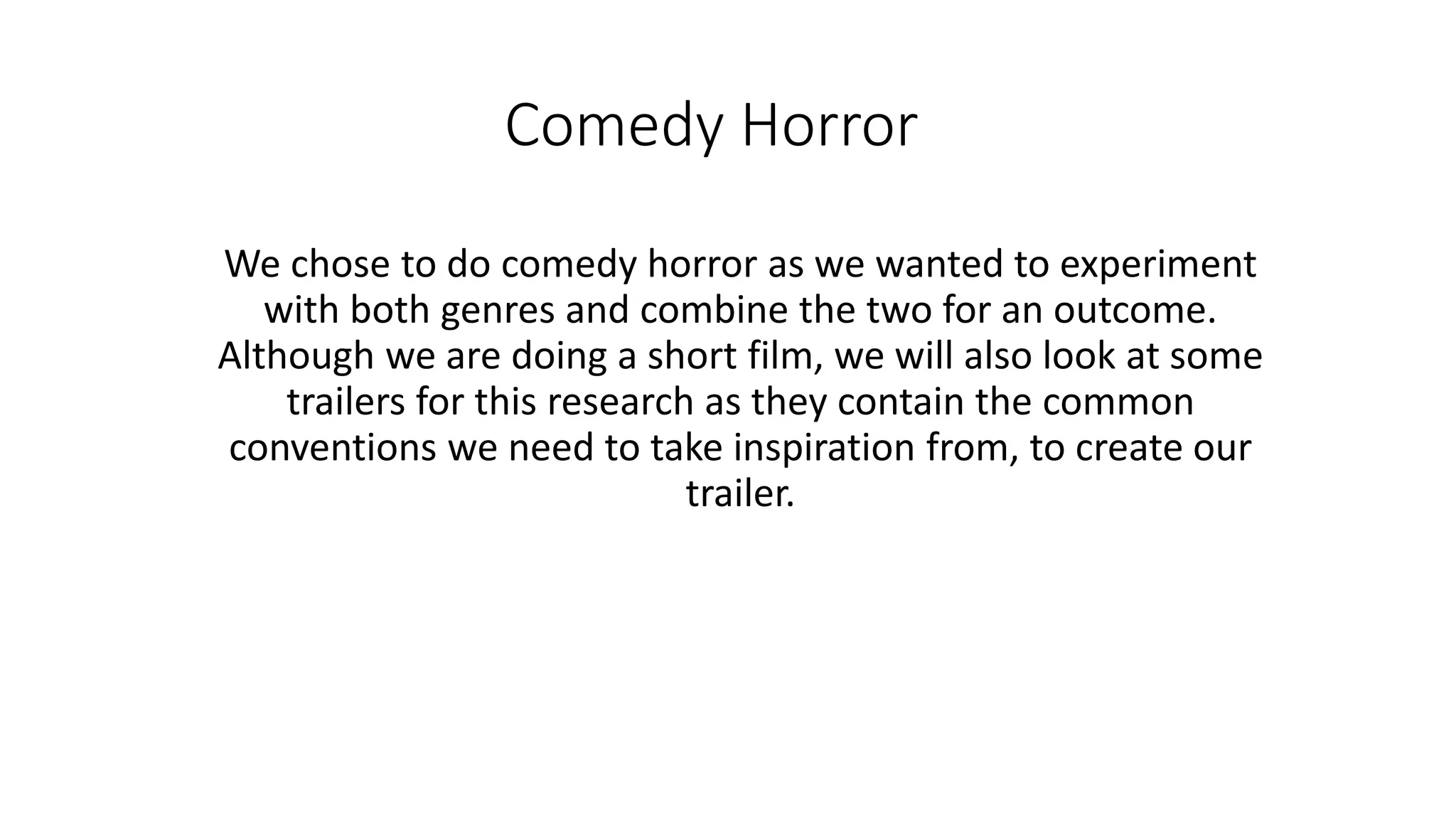 Research into our subgenre | PPTX | Horror | Genres