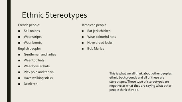 Research into stereotypes | PPTX