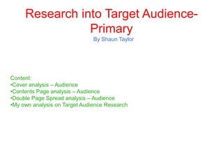 Research into target audience primary | PPTX