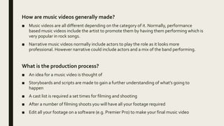 Research into the music video industry | PPT