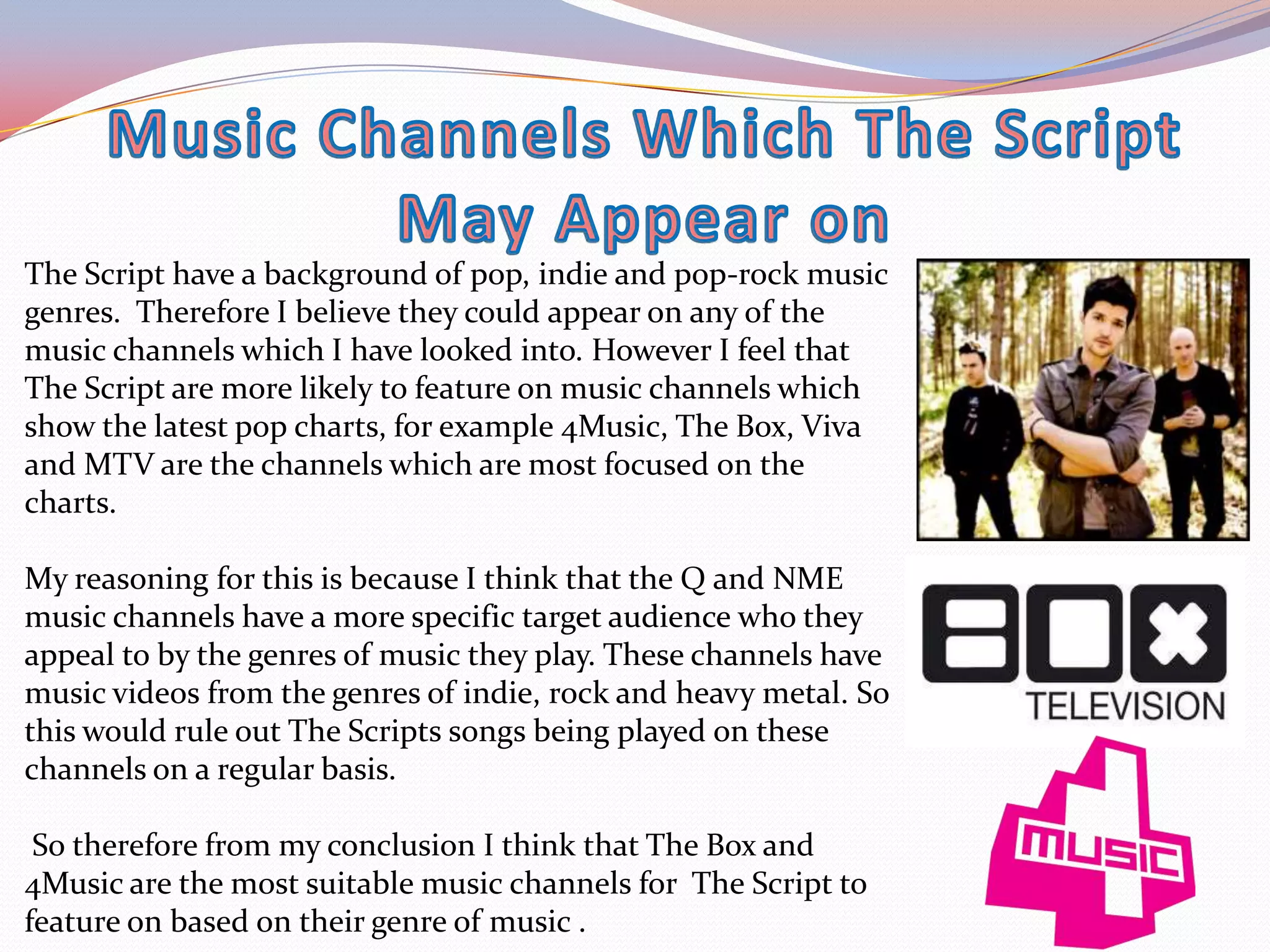 Research into tv music channels | PPTX