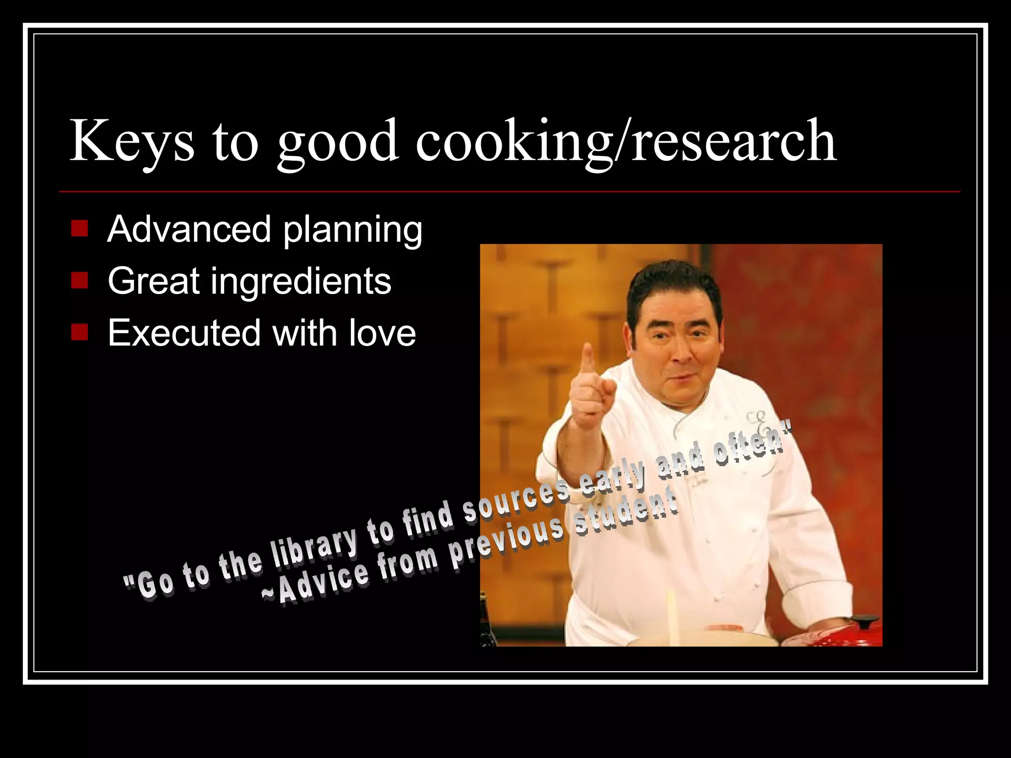 Research Is Like Cooking | PPT