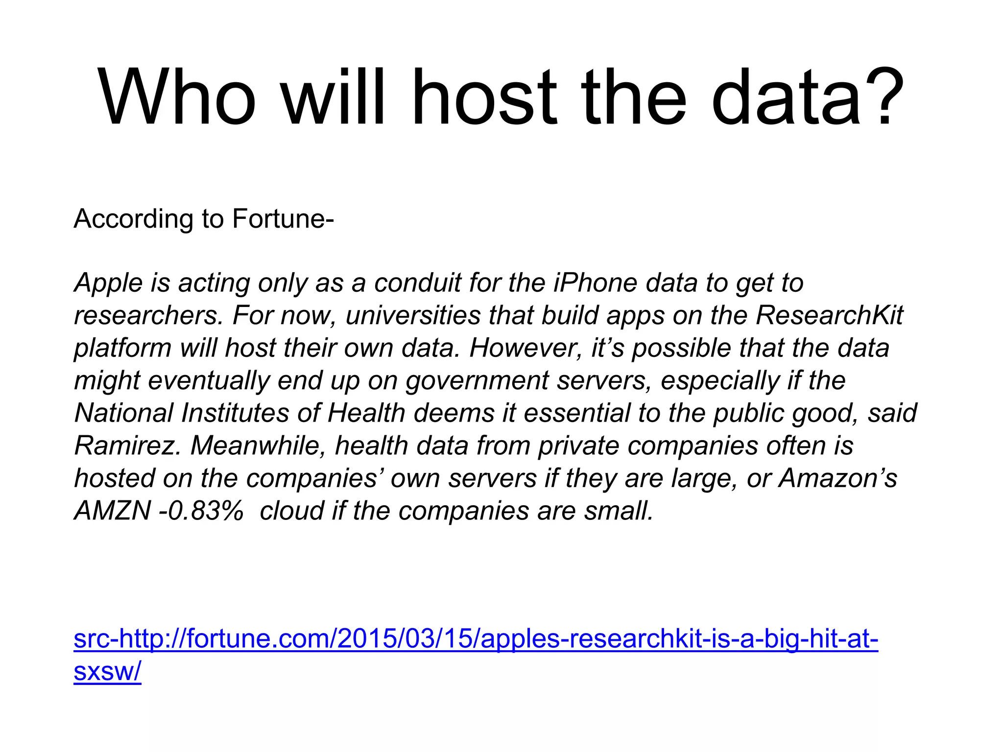 Apple ResearchKit | PPTX