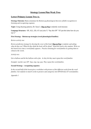 Researchlearningstrategylessonplans lowerprimary | DOC | Educational ...