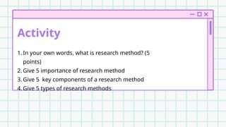 Research Method in tourism and hospitality | PPTX
