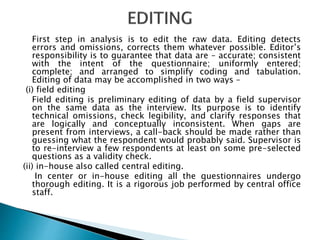 Research Methodology-Data Processing | PPTX