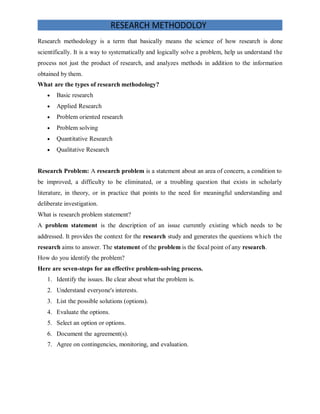 RESEARCH METHODLOGY LECTURE FOR GRADUATE | PDF