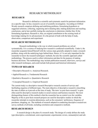 RSM RESEARCH METHODOLOGY FOR PROJECT NOTES | PDF