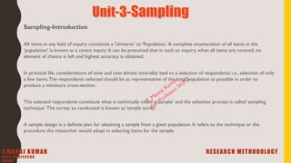 Research methodlogy unit-iii-sampling | PDF