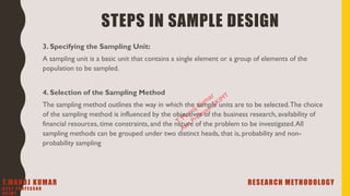 Research methodlogy unit-iii-sampling | PDF | Biological Sciences | Science