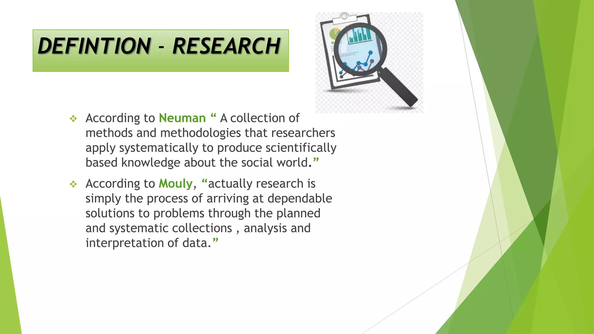 Research Meaning, Definition, Research Process, Types and Motives | PPTX