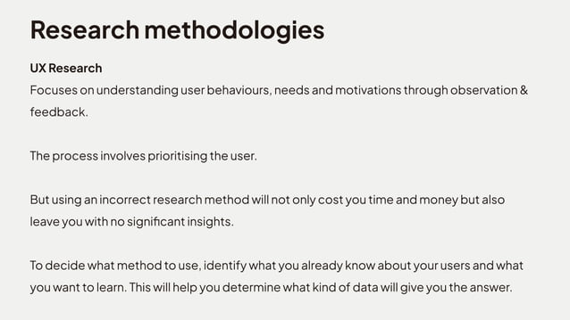 UX Research Methodologies | PPT