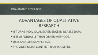 Qualitative Research Methods | PPTX | Science