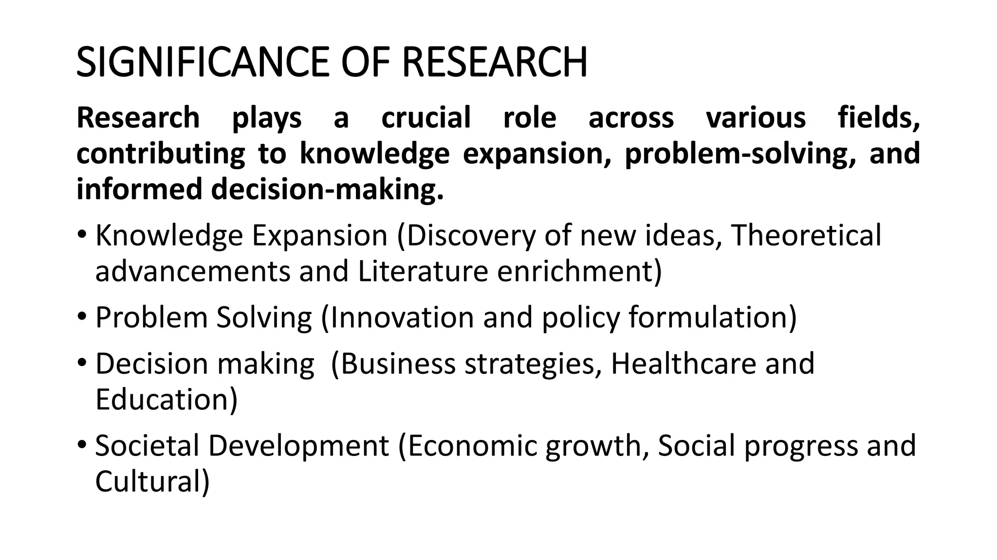 Research Methodology, Objectives, Types and Significance of Research | PPTX