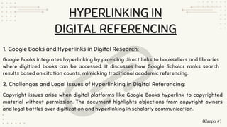 Hyperlinking Vs. Traditional Citation: The Future of Digital Referencing | PPT