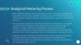 Decision Making Using the Analytic Hierarchy Process (AHP); A Step by Step Approach | PDF