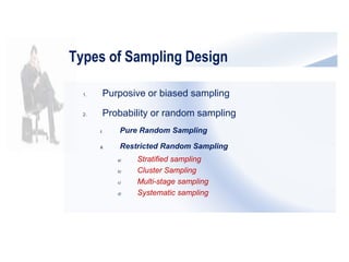 Research methodology design & sampling | PPT