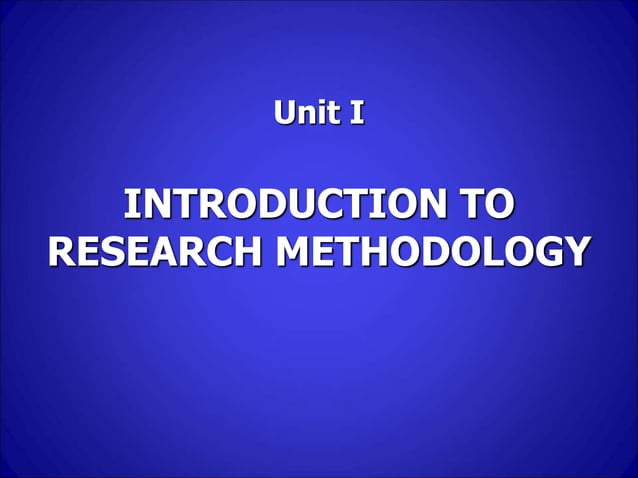 Research Methodology - Introduction and Concepts of Research ...
