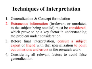 Research methodology interpretation | PPTX