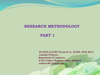 Research methodology part 1 | PPT