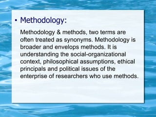 Research methodology -ppt-1 | PPT