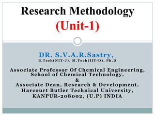 Research Methodology Course - Unit 1.ppt