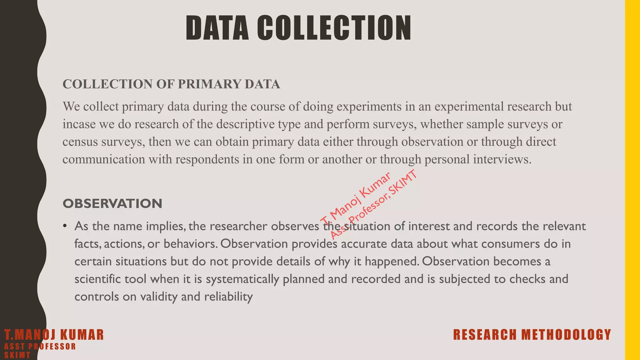 Research methodology unit ii-data collection | PDF