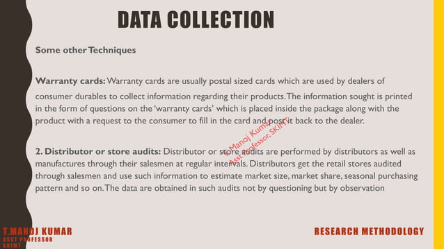 Research methodology unit ii-data collection | PPT