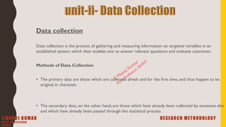 Research methodology unit ii-data collection | PDF