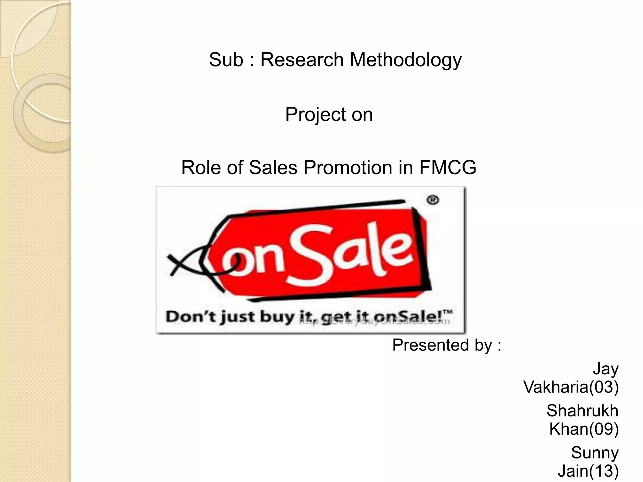 role of sales promotion in FMCG Sector (Bathing Soaps) | PPTX