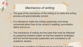 Mechanics of writing in Research methodology in context to title in ...