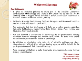 National Conference on Research methodology and Avenues for Grants | PPT