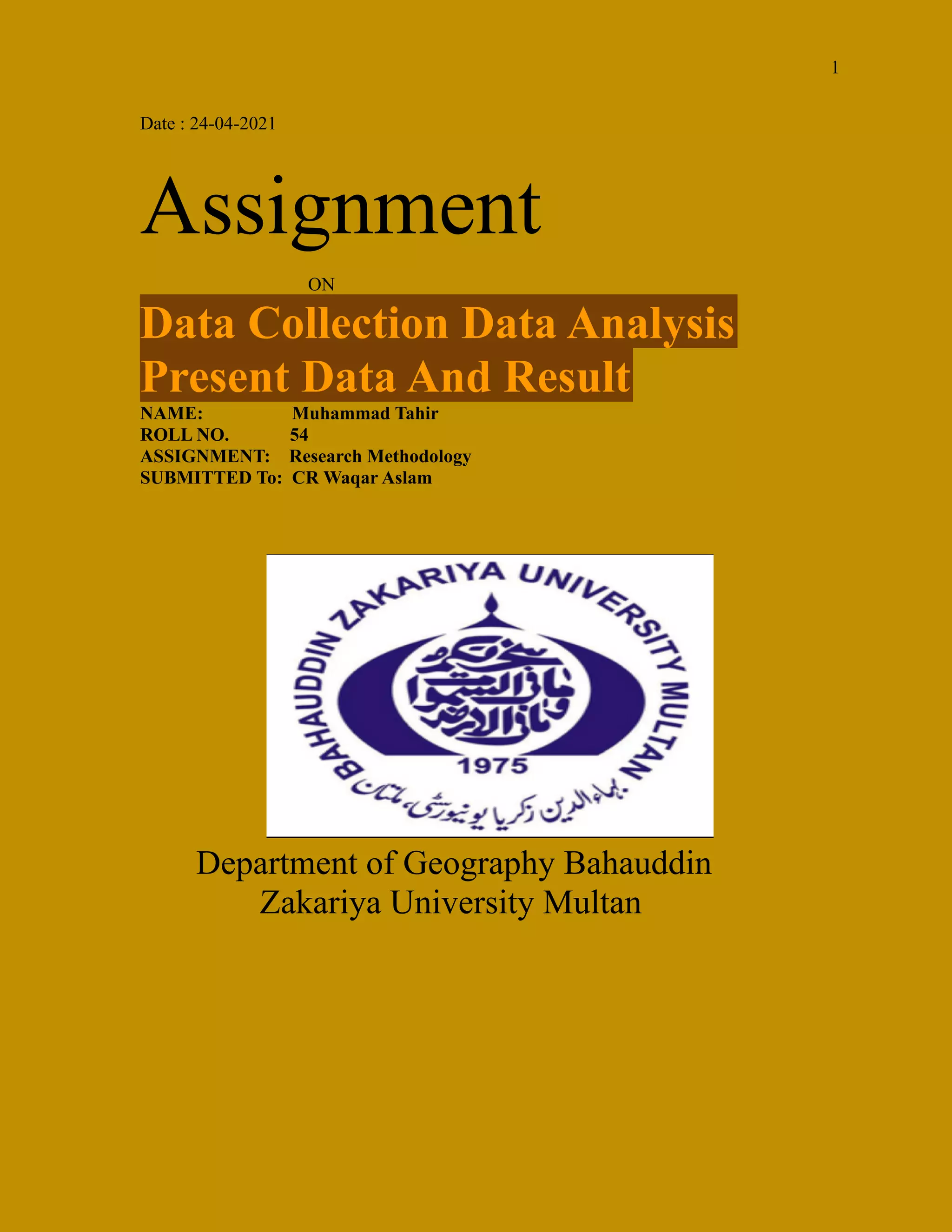 Research methodology Assignment | PDF