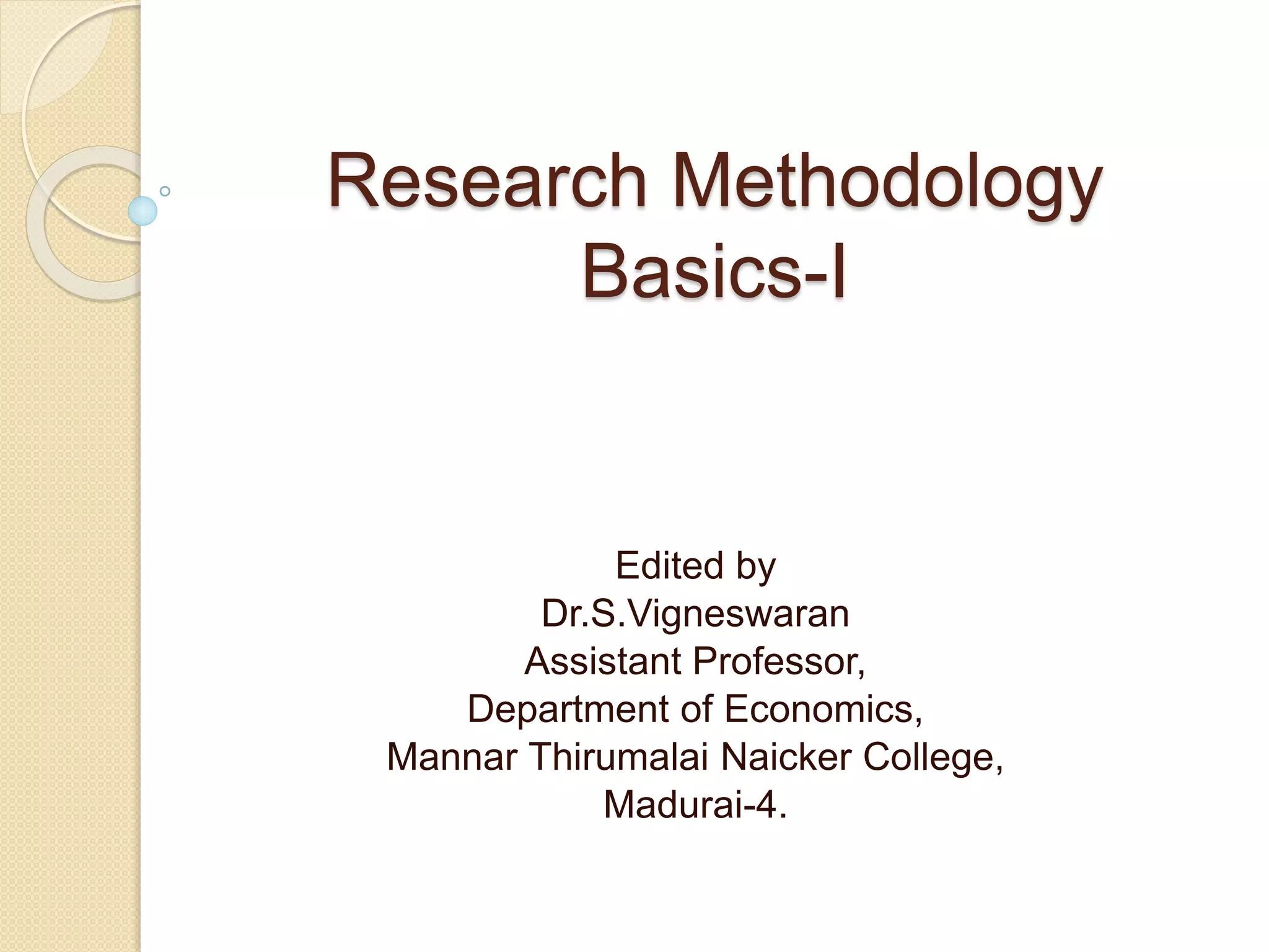 Research Methodology Basics - I | PPTX