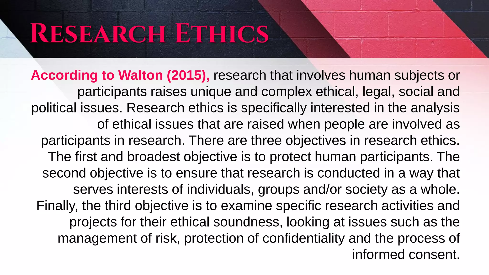 Research Methodology Code of Ethics | PDF