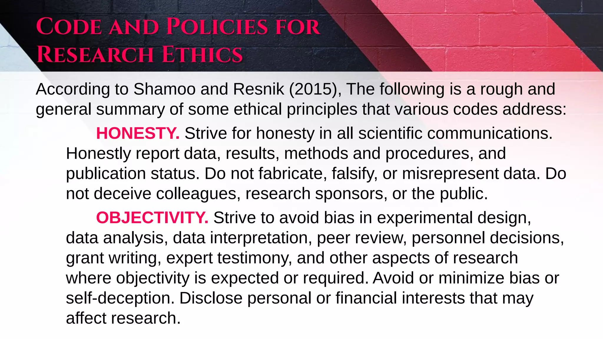 Research Methodology Code of Ethics | PDF