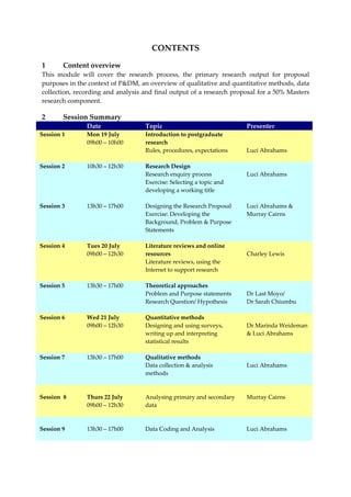 Research methodology cours | PDF | Postgraduate Education | College ...