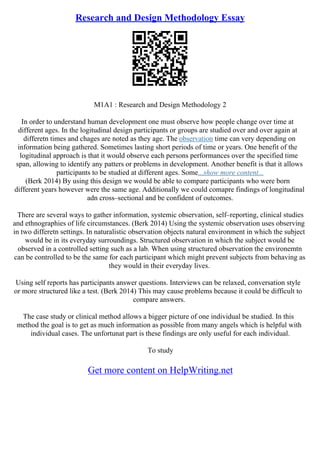 Research Methodology Essay | PDF