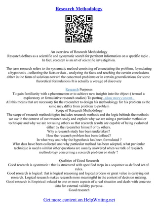 Research Methodology Essay | PDF
