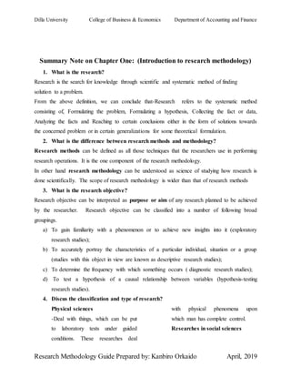 Research methodology guide prepared by kanbiro orkaido (2019) | DOCX