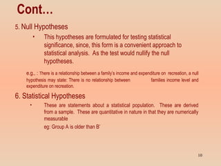 Research Methodology hypothesis testing. | PPT