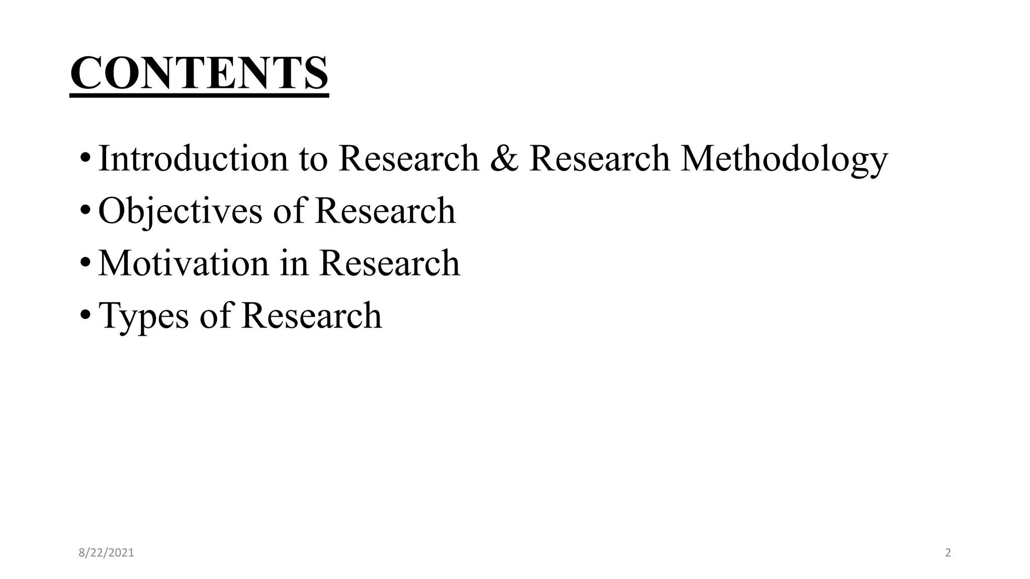 Research methodology introduction & Types of Research | PDF
