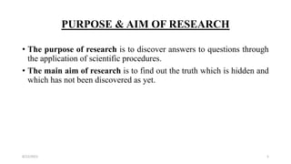 Research methodology introduction & Types of Research | PDF